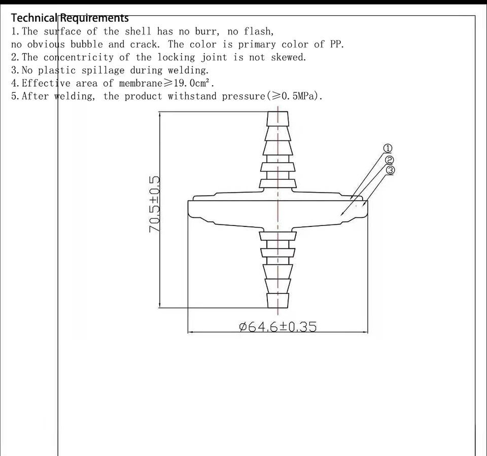 Plastic 50mm Disposable Hydrophobic PTFE 0.22 micron disc capsule ...
