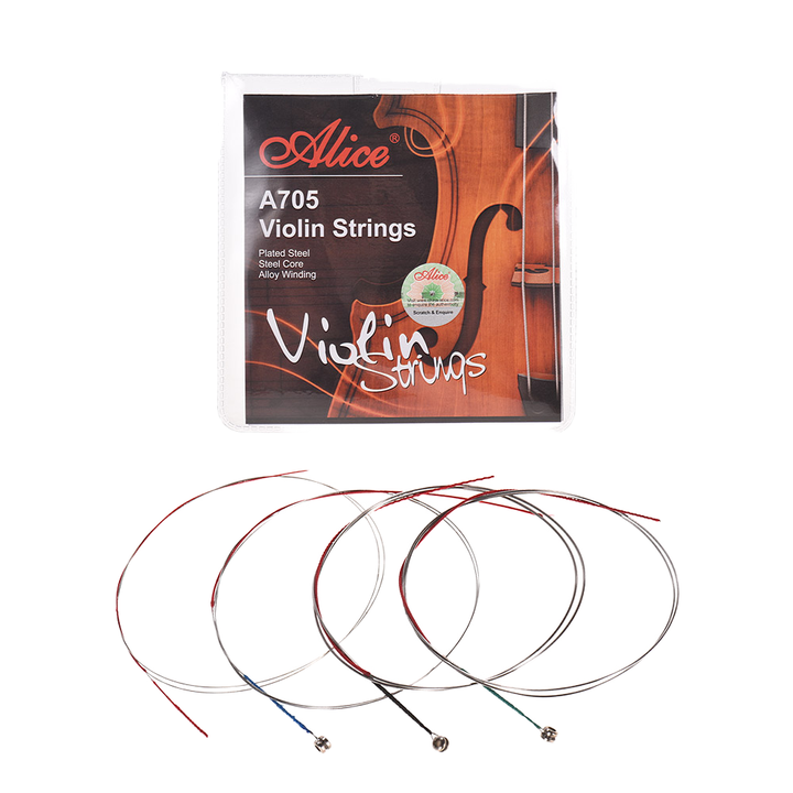 Alice A705 Universal Full Set Steel Core Ni-Fe Alloy Winding E-A-D-G Violin Strings Stringed ...