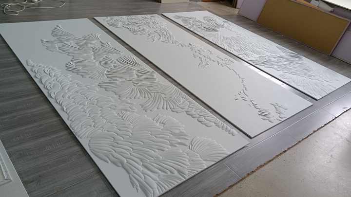 Custom Luxury Modern 3D Relief Wall Panel Pvc 3D Wooden Living Room ...