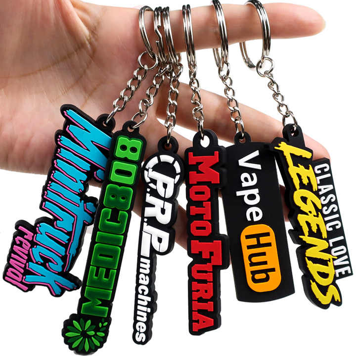 Custom Designer Letter Key Rubber Keychain - Promotional Gift
