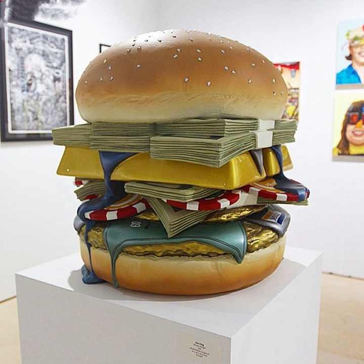 Fiberglass Hamburger Statue - Perfect for Restaurant Decor