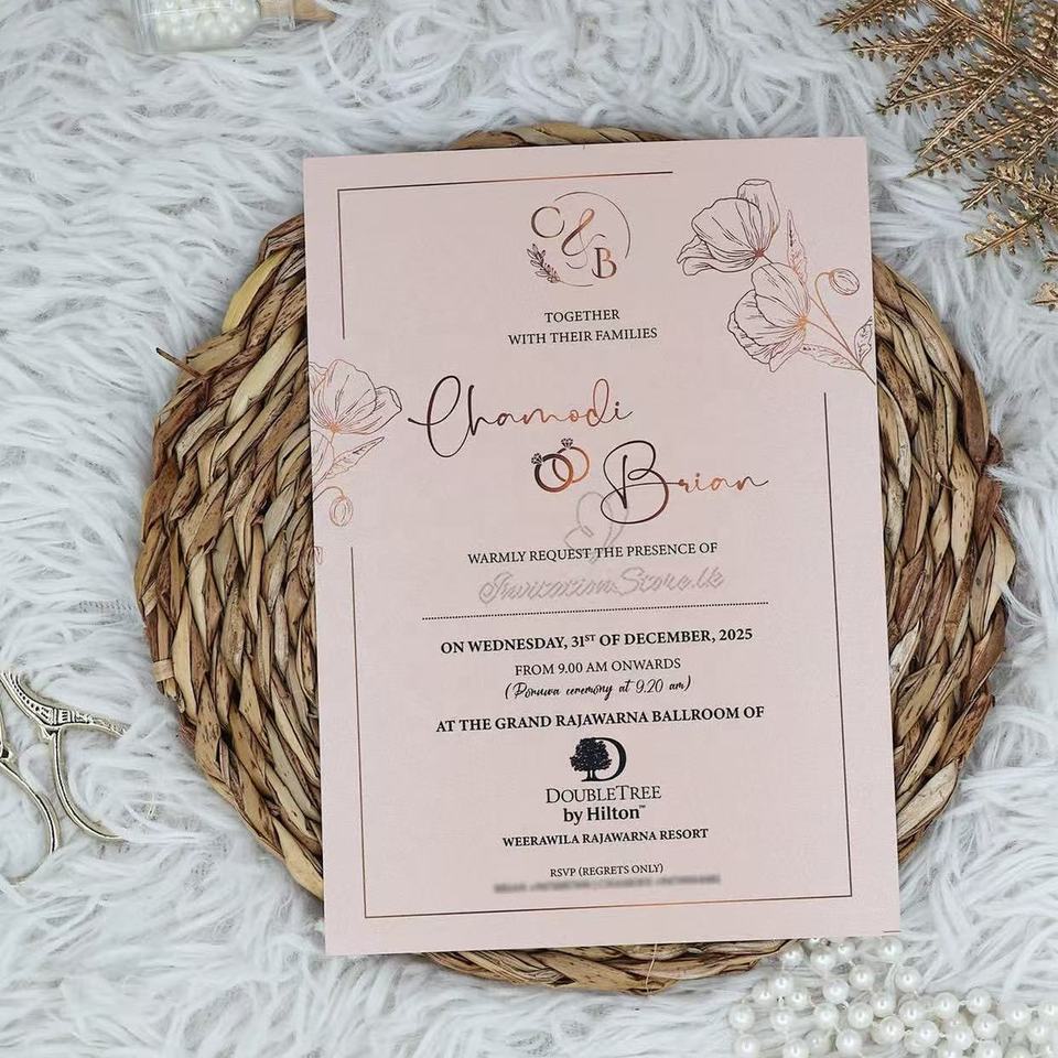Custom Wedding Invitation Cards Coated Paper with Lamination Hot ...