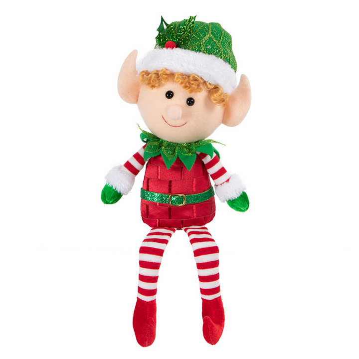 Christmas Elves Figurines - 16" Boy and Girl Santa Elf Stuffed Toys