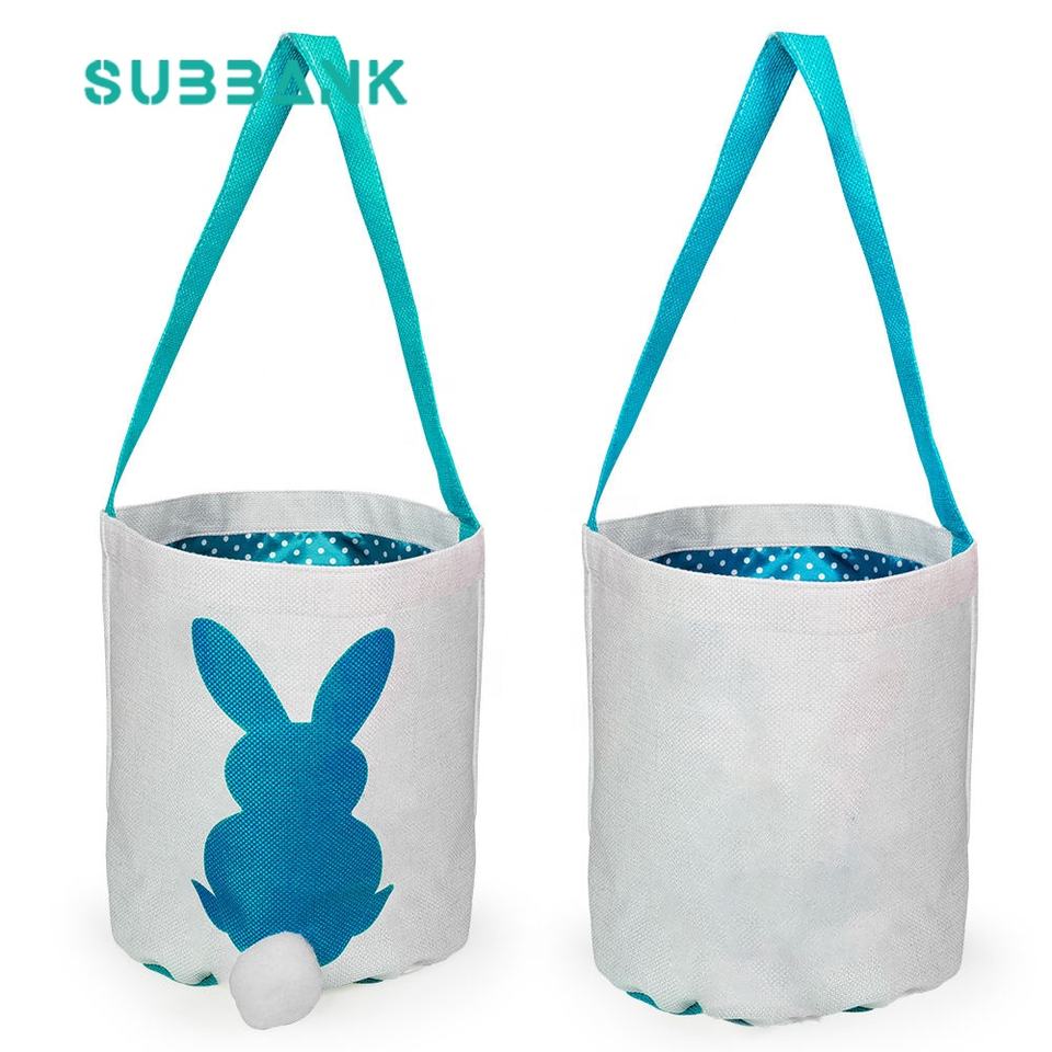 Subbank Sublimation Blank Easter Bunny Basket Linen Gift Bag with ...