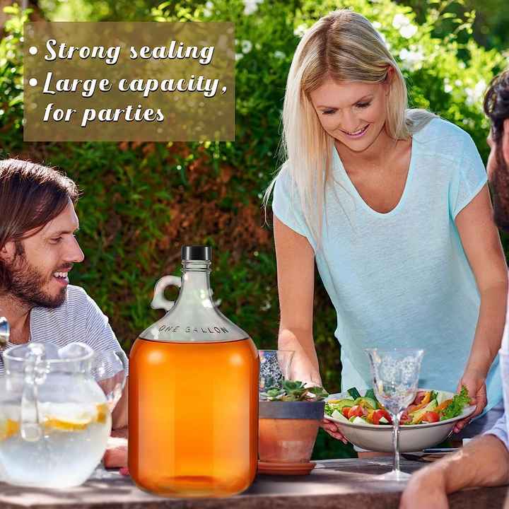 1 Gallon (128oz) Gallon Glass Jug, Gallon Glass Fermenting Jug with ...