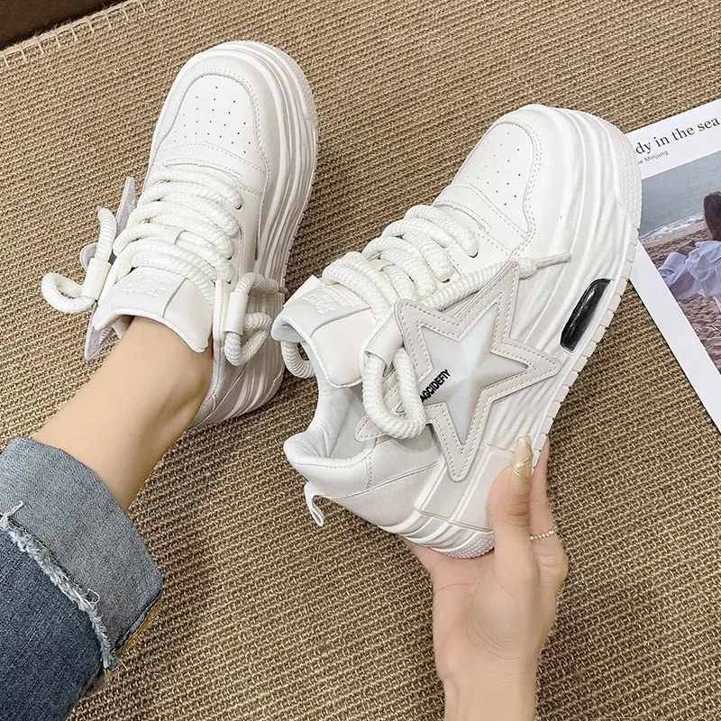 Women's Casual Sneakers Vintage Vulcanized Chunky Shoes Star Design ...