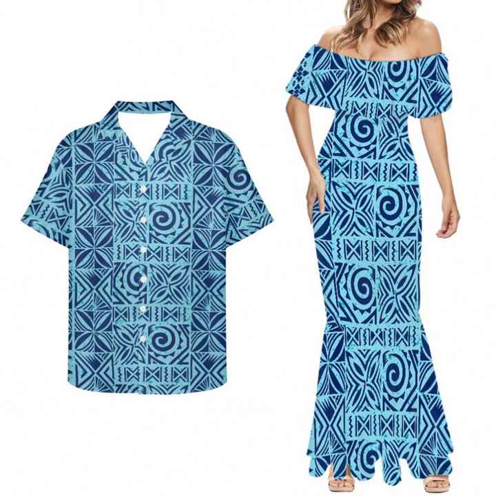 Polynesian Style Samoan Retro Brown Fiji Masi Tapa Flower Print Custom ...