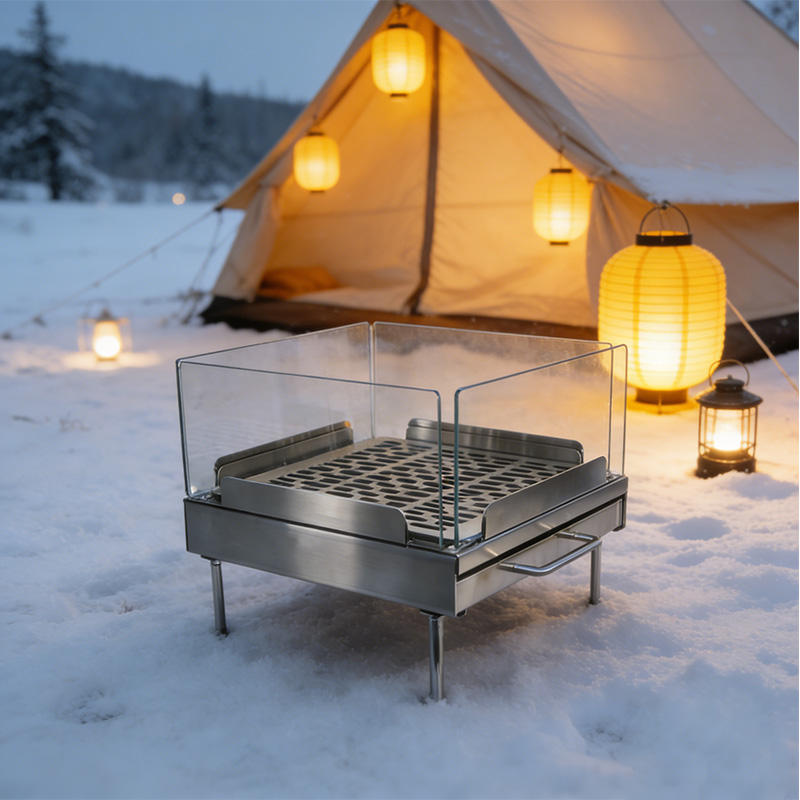 INBESTCAMP Kakoi Terrazzo Acero Braciere Stand Warmer Bonfire Custom ...