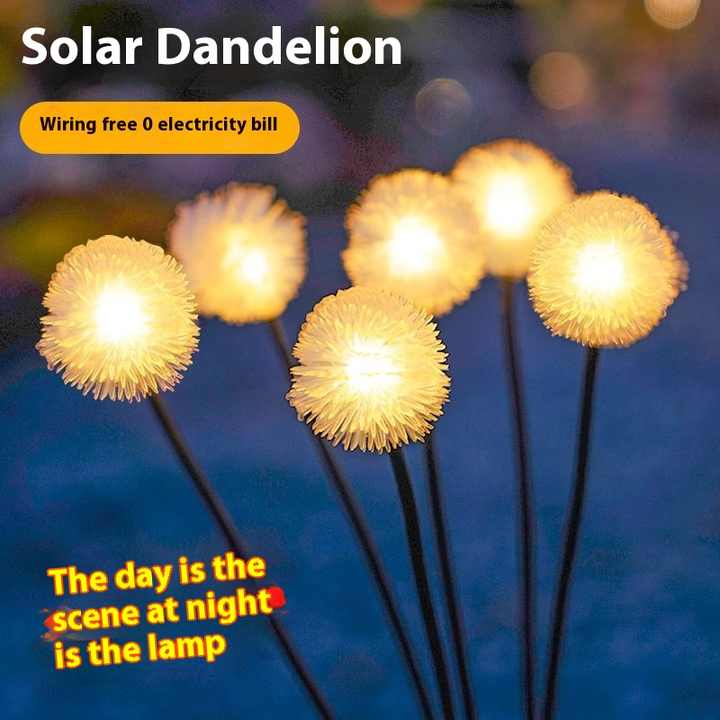 IP65 Waterproof Solar LED Garden Lights Firefly & Dandelion Lawn ...