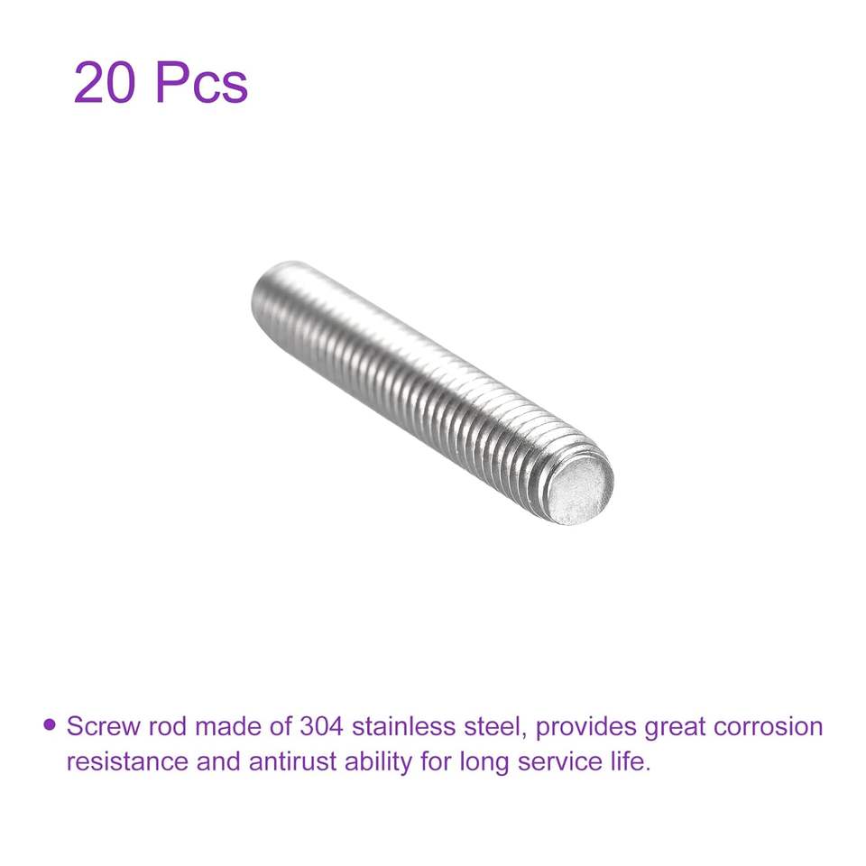 DMiotech 20 Pack Metric M6 X 35mm Fully Threaded Rod 304 Stainless ...