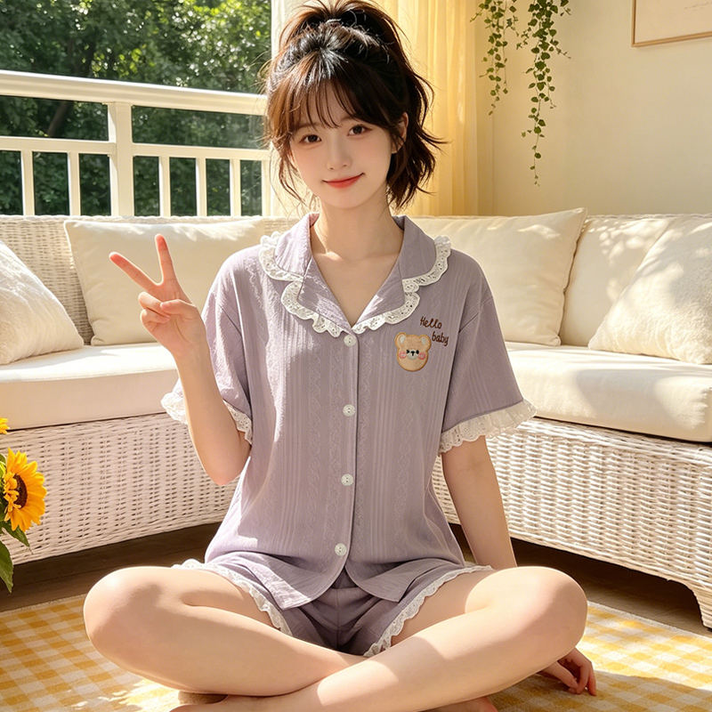 Gentle Breeze Summer Women's Sleepwear: Short-sleeve Top And Shorts For ...