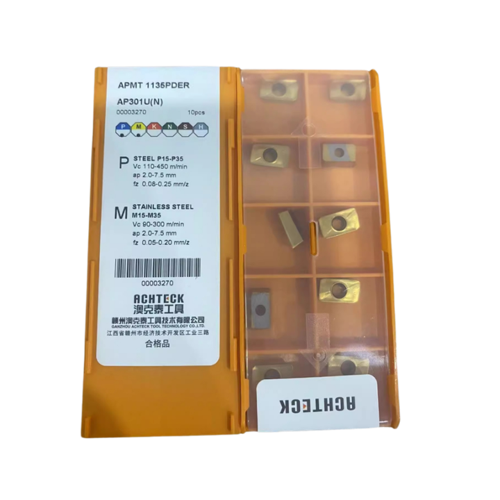ACHTECK CNC Cutting Inserts APMT1135PDER & APMT1604PDER Milling Inserts ...