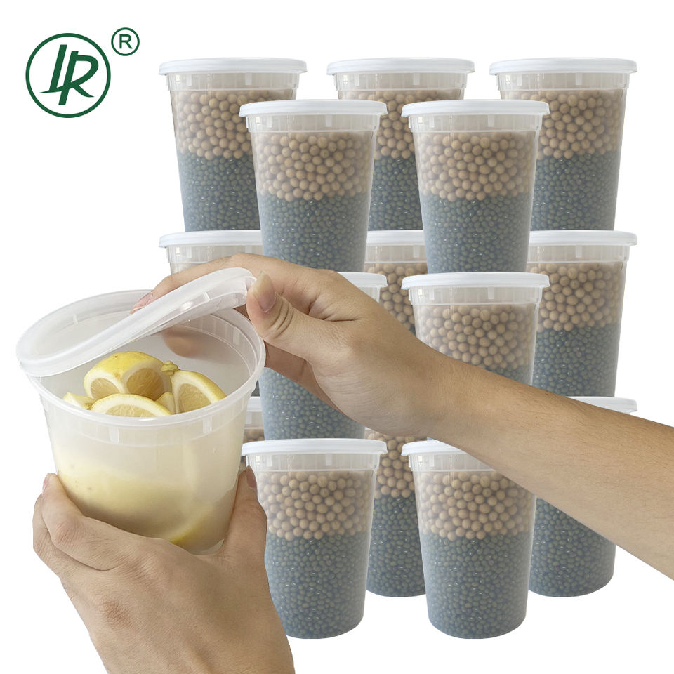 LR 32 Ounce Round to Go Deli Container Restaurant Takeaway Microwave ...