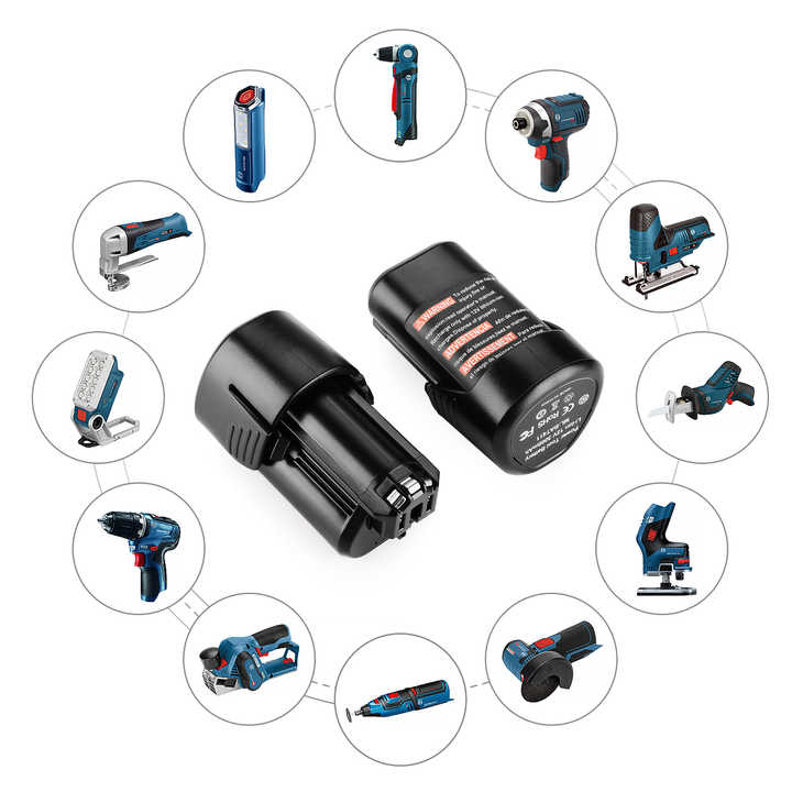 Double Pack 12V Lithium-Ion Battery - Compatible with Bosch Tools