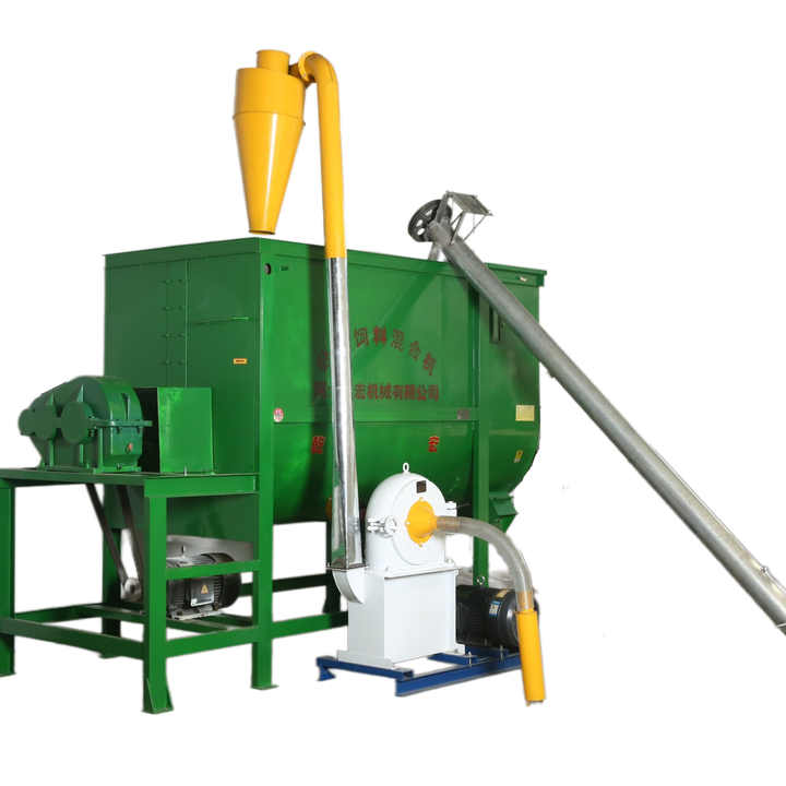 New 2 Ton Horizontal Livestock Feed Processing Machine Cow Crusher ...
