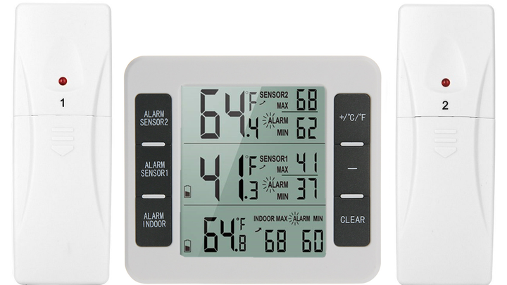 Smart Fridge and Freezer Temperature Gauge with Alerts