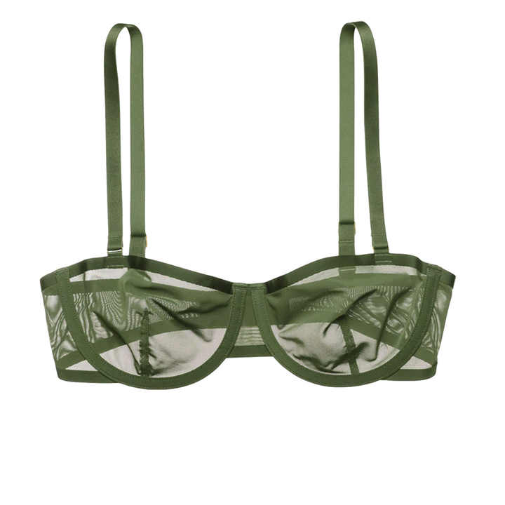 Wholesale Women Lace Balconette Bralette Set - Sexy Mesh Lingerie