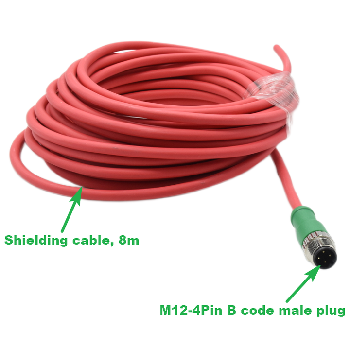 M12 Connector 4 Pin B Code Welding Cable Industrial Shielded