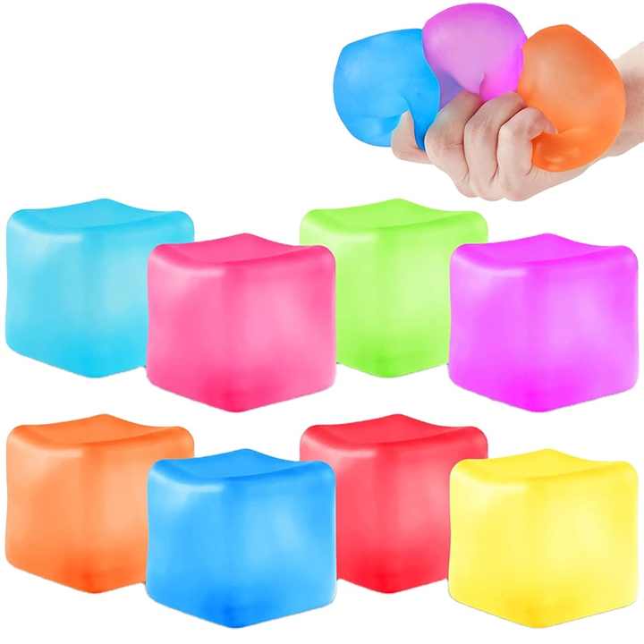 Blue Maltose Ice Cubes Squishy Kid's Sensory Squeezing Toy for 5-7 ...