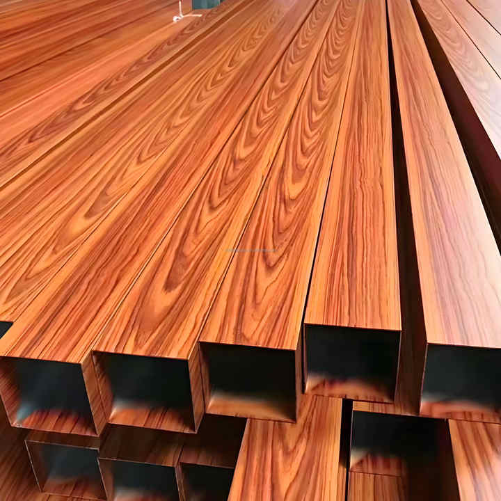 304 201 Stainless Steel Wood Grain Pipe, Mahogany Staircase Handrail ...