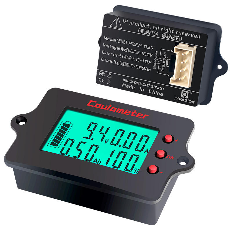 120V 10A LCD Car Battery Tester PZEM-037 Voltage Ammeter Capacity ...