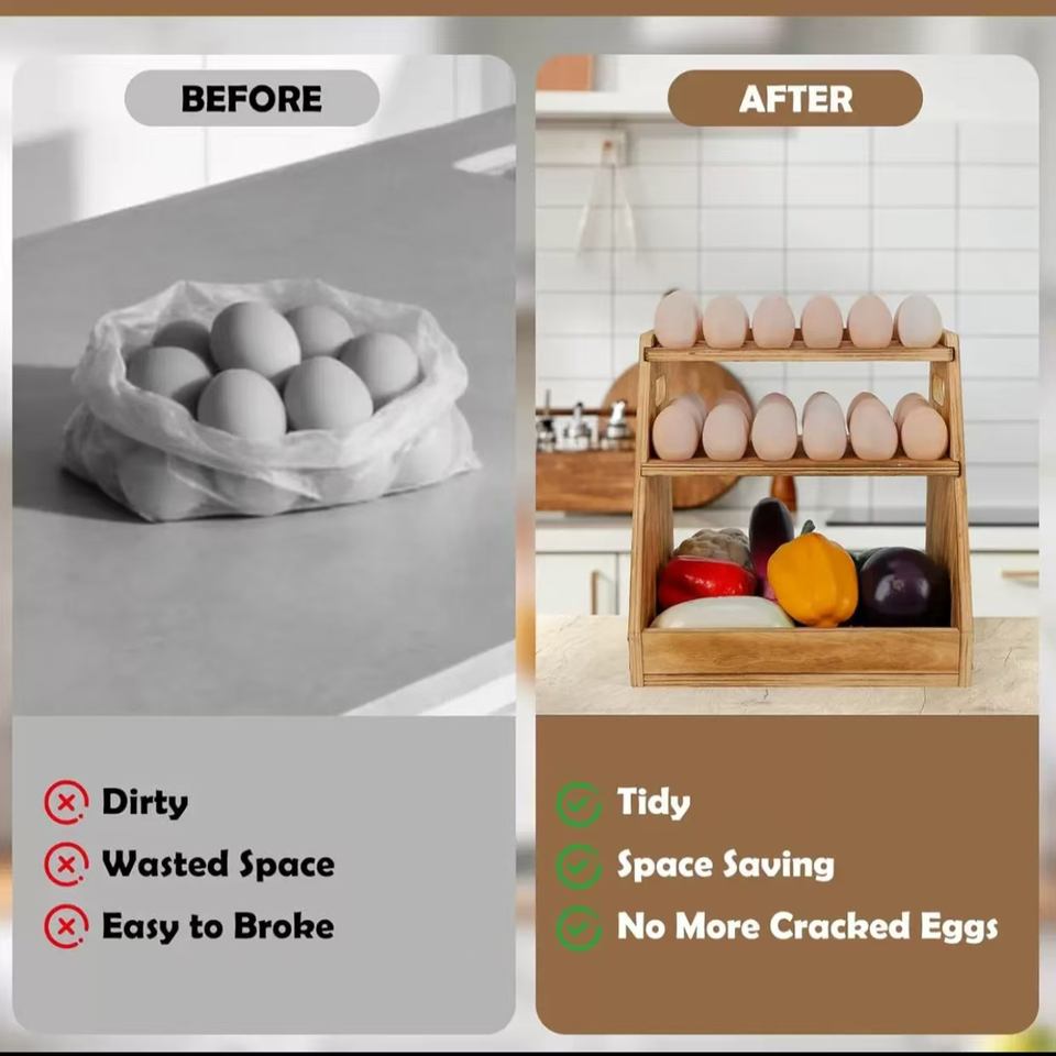 Wooden Egg RackWooden Extendable Egg RackWooden Multi-layer Egg Tray ...