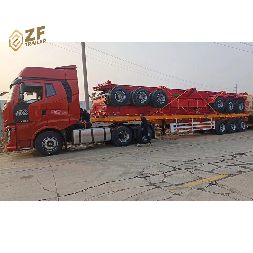 Hot Sale 40ft 60ft Pan Trailer Flatbed Truck Trailer 3 Axles for Kenya