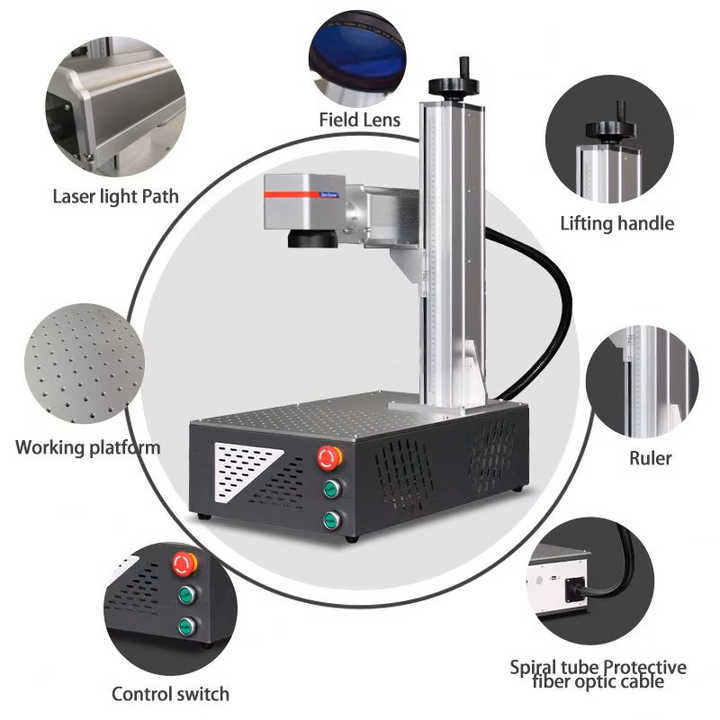 20W Fiber CO2 Laser Marking Machine with Air Cooling Programmable ...
