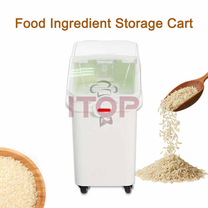 Large Kitchen Movable Plastic Flour Storage Tub - 102L