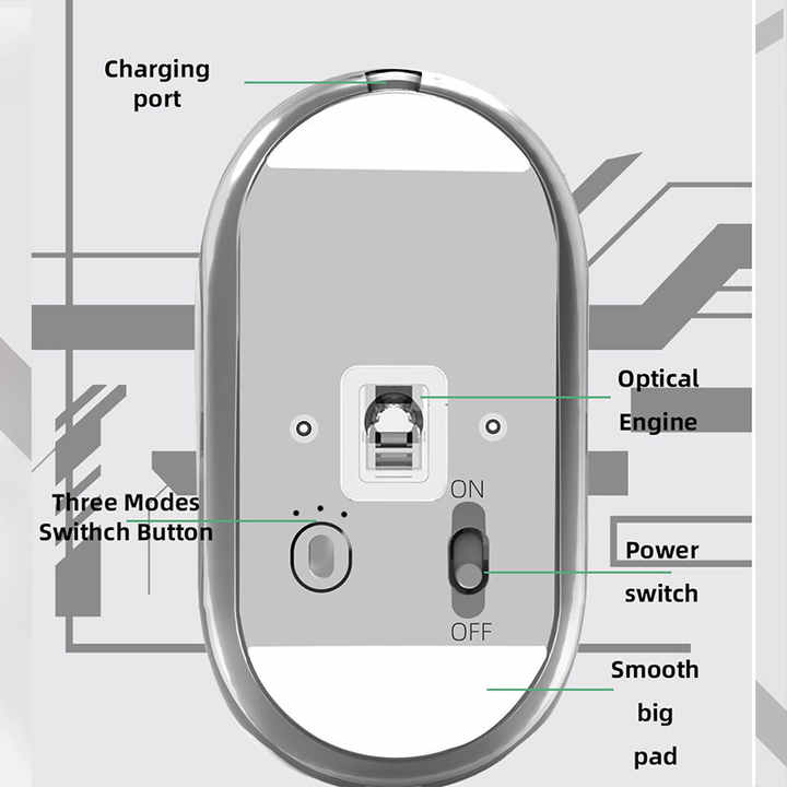 JERTECH WB120 Wireless Mouse - Customizable & Rechargeable