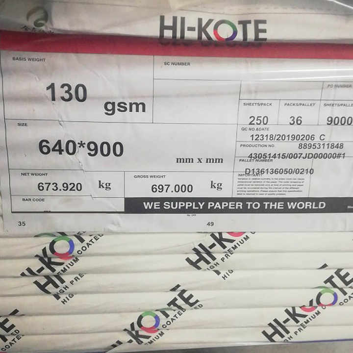 Hi Kote Brand C2S Art Paper 80gsm-250gsm Gloss/Matt Couche for Magazine ...