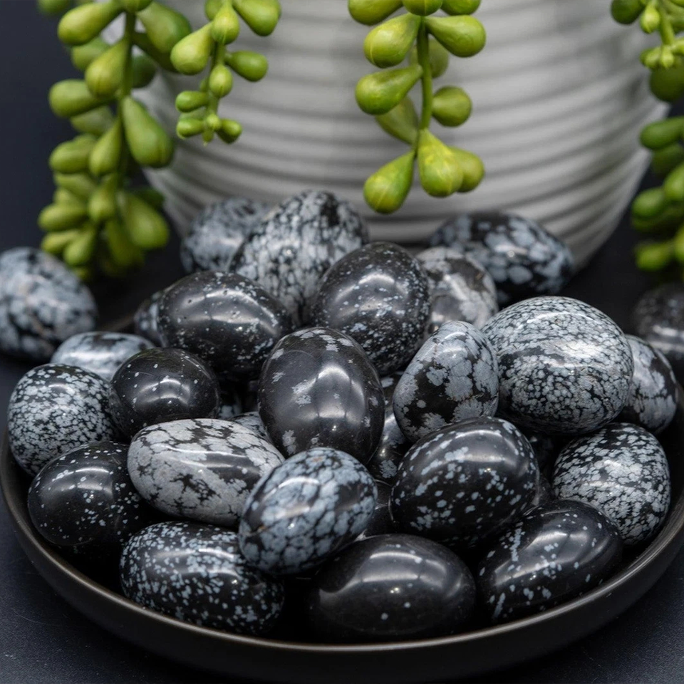 Wholesale Natural Snowflake Obsidian Ball and Rolling Stone for Home ...