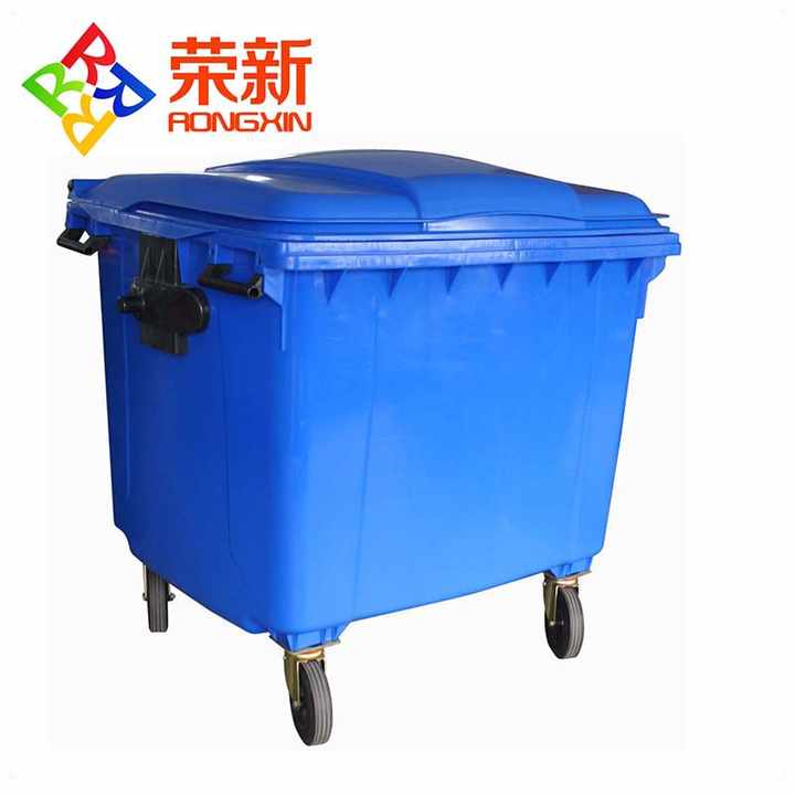 1100L liter big large outdoor industrial plastic dustbin mobile garbage ...
