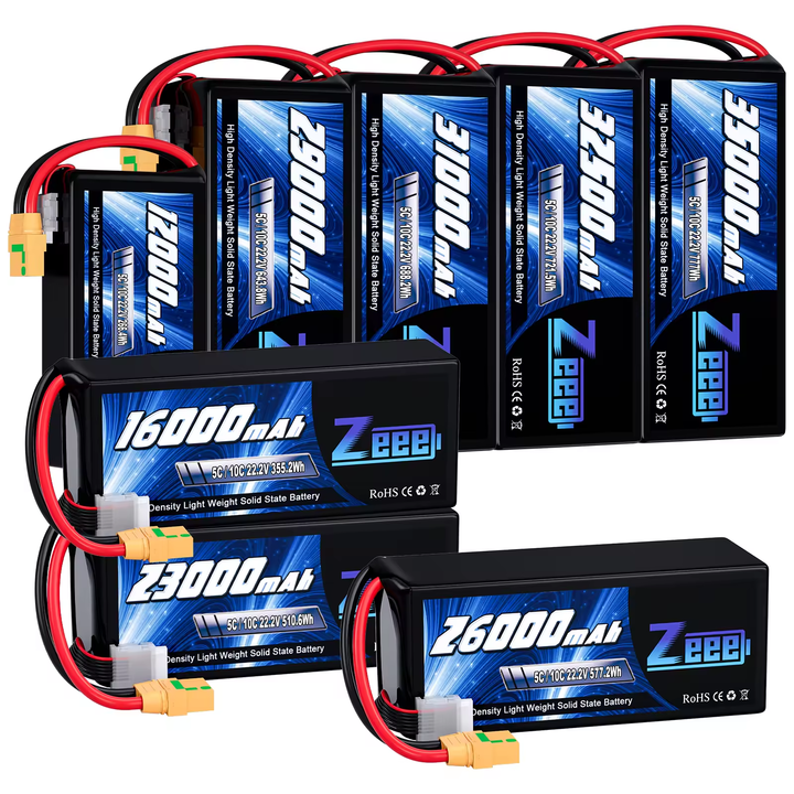 Zeee 6S 12S FPV Drone Battery 22.2V 44.4V 12000/16000/23000/26000/29000 ...