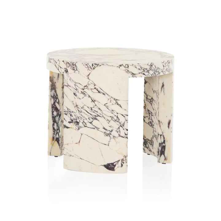 LANDIVIEW Round Side Table - Calacatta Viola Marble
