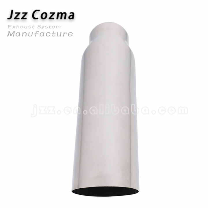 Sport Car Silver Exhaust Tailpipe Dia 67mm Inlet 89mm Tilted Outlet ...