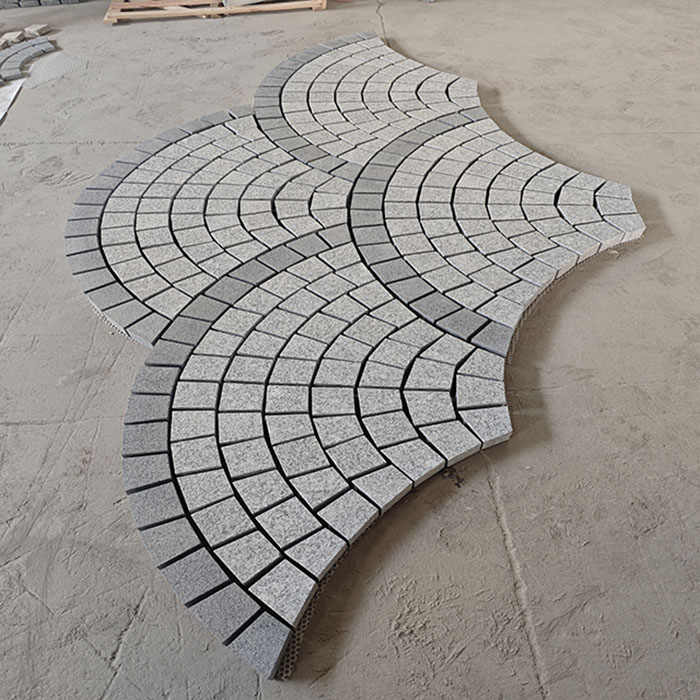 Hangmao Flamed Large Fan Shape Design Grey Granite Paver Durable ...