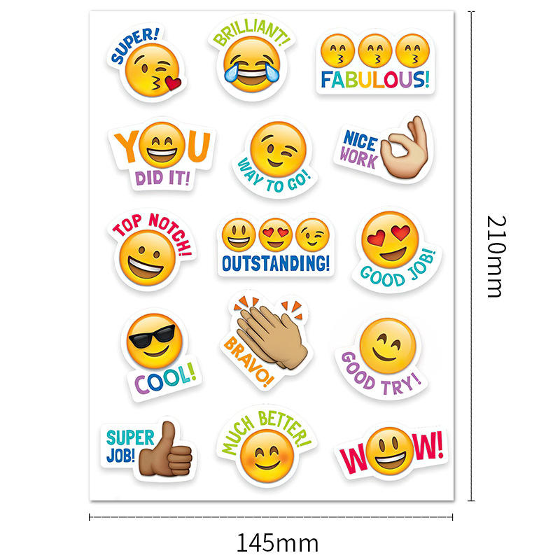 Artcreativity Assorted Emoticon Stickers for Kids - Fun Rewards