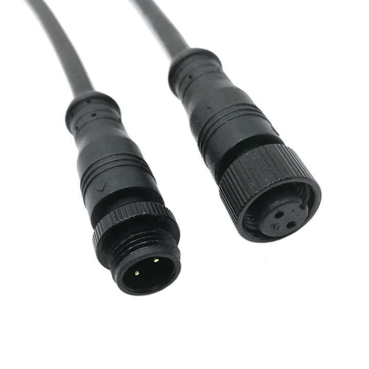 M12 Connector 2Pin IP67 Waterproof Male Female Connector Cable for ...