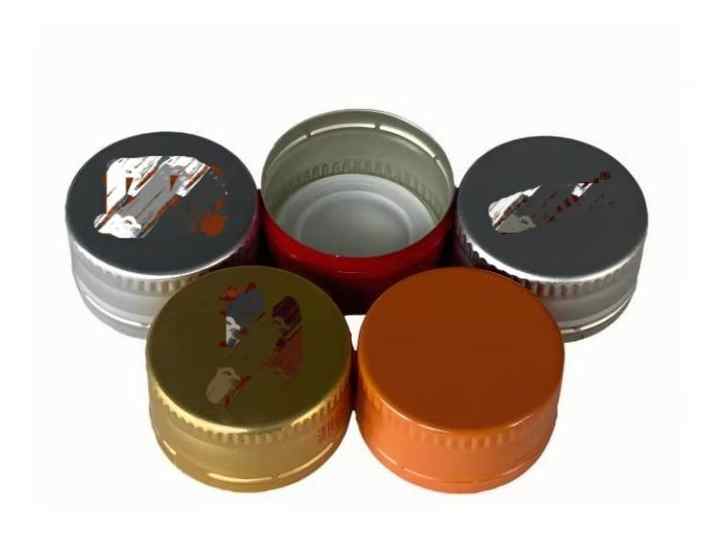 Aluminum ROPP Caps with TPE Line Meal Screw Closures Aluminum Caps for ...