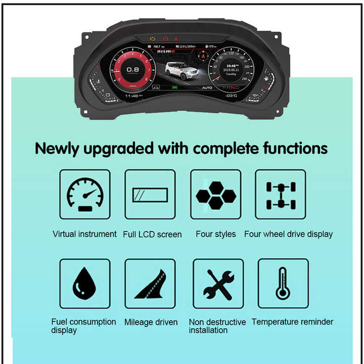 Krando 12.3" Digital Instrument Cluster for Nissan Patrol Y62 Infiniti ...