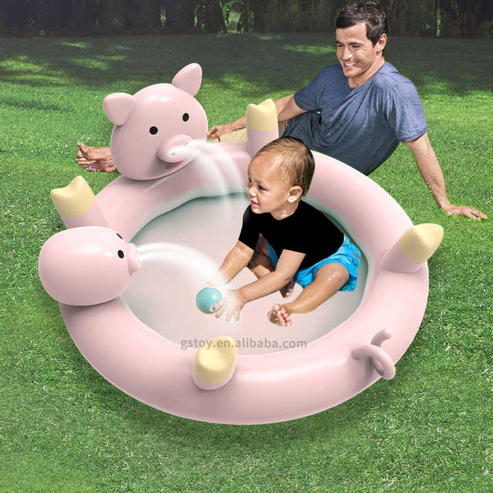 Outdoor Lovely Pig Design PVC Splash Pool Spray Water Tub Home Inflated ...