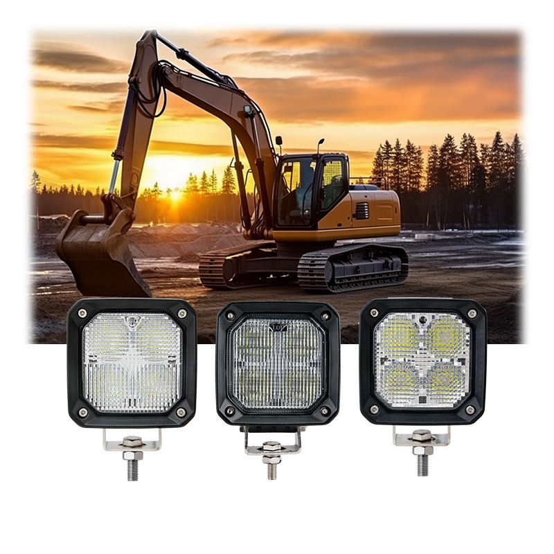 40W LED Work Lamp for Excavator Bulldozer Multi-functional Square 4 ...
