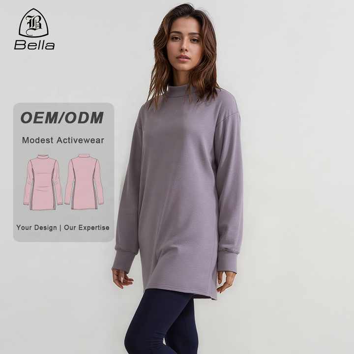 Custom Islamic Gym Wear Long Sleeve Muslim Activewear High Neck Yoga ...
