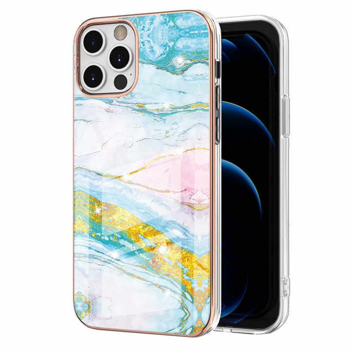 Europe and America High Grade Luxury Marble IMD Plating Phone Case for ...