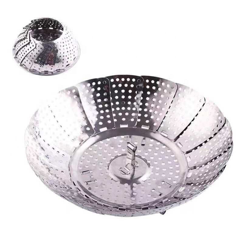 304 Stainless Steel Steaming Rack Home Kitchen Retractable Steaming ...