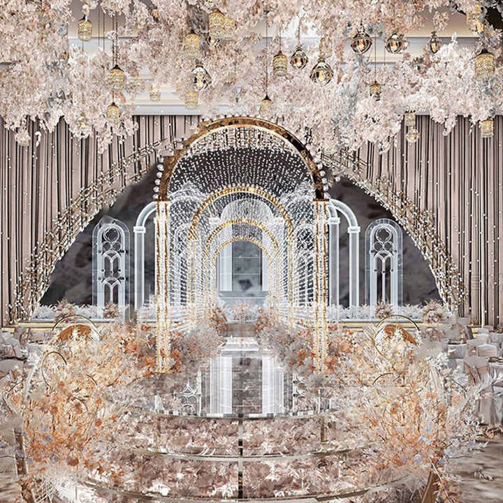 Romantic Design Customized Hall Ceiling Multi Layer Crystal / Acrylic ...