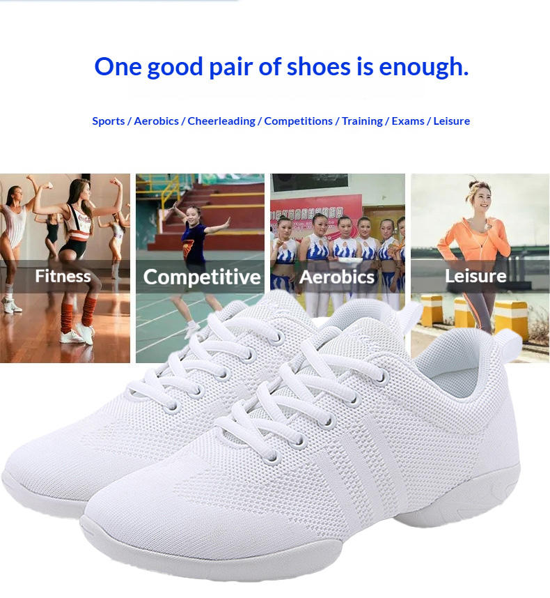 Girls Cheer Shoes for Women White Cheerleading Dance Sneakers Youth ...
