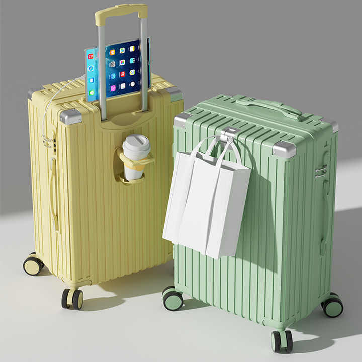 Koowo Hot Multifunction ABS PC Luggage with USB & Cup Holder