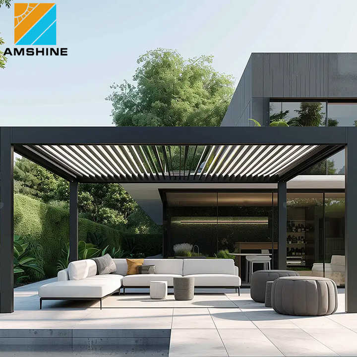 Aluminum Louvre Pergola Bioclimatica Para Exterior with Adjustable ...